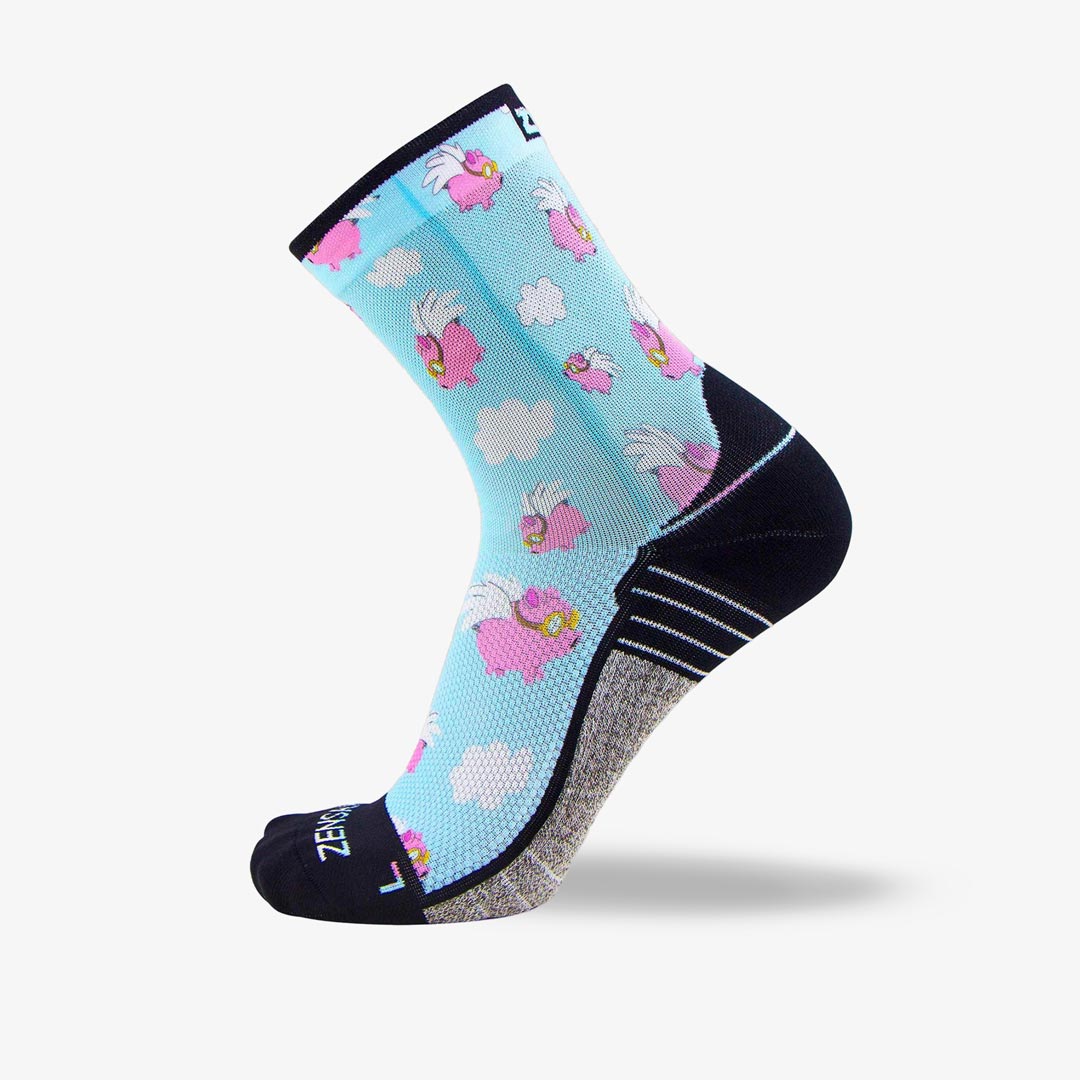 Flying Pigs Socks, Marathon Running Socks - Mini Crew | Zensah