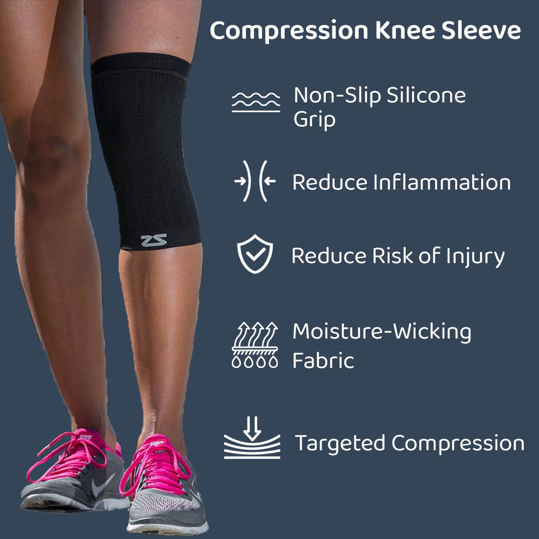 Knee Compression Sleeve - Relieve Knee Pain | Zensah