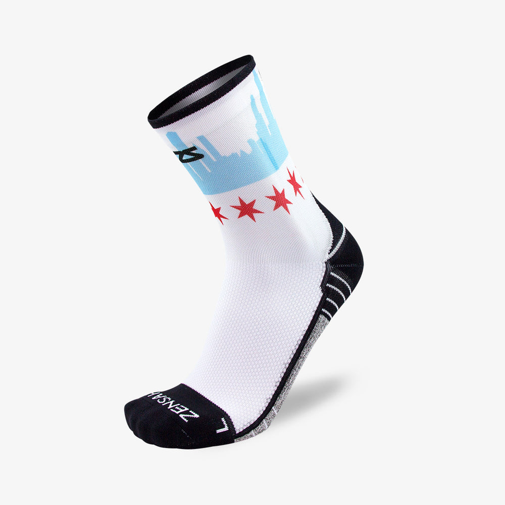 Chicago Flag Skyline Themed Running Socks, Marathon Socks | Zensah