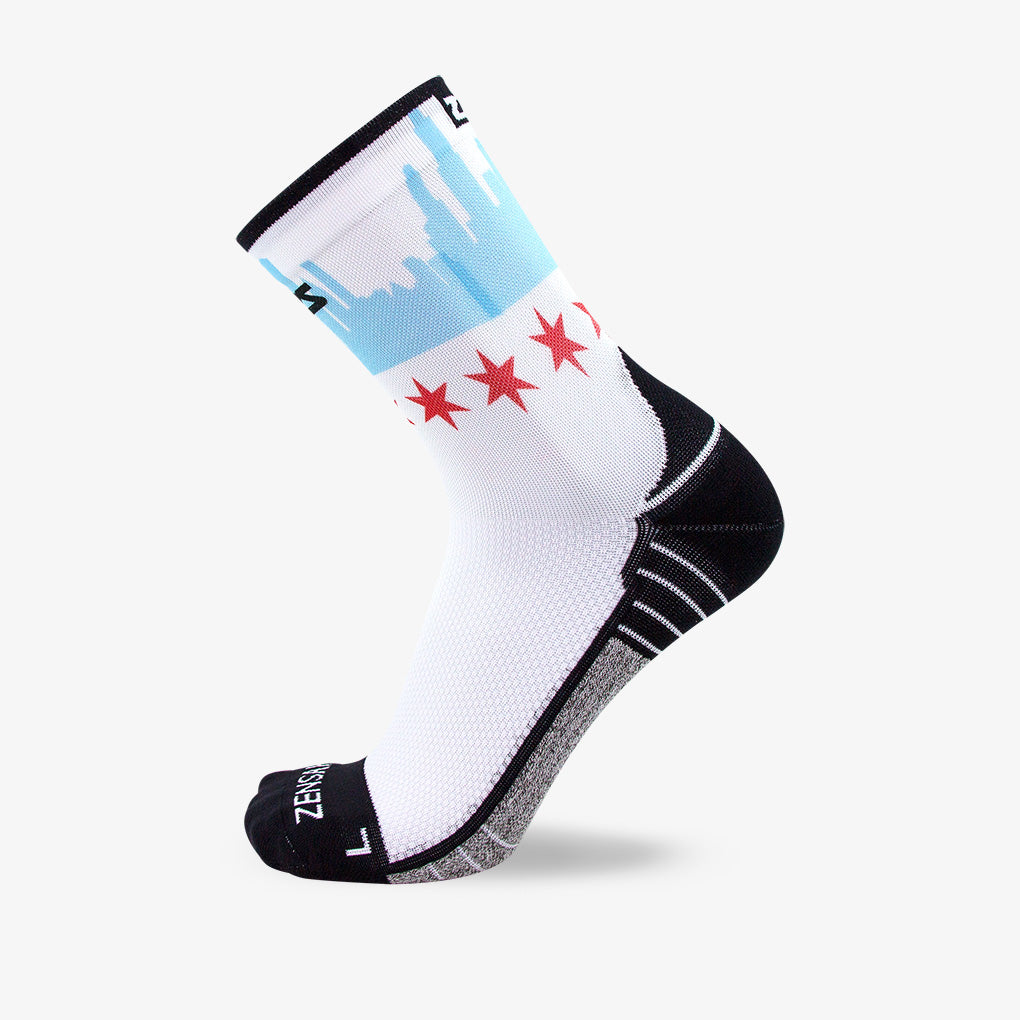 Chicago Flag Skyline Themed Running Socks, Marathon Socks | Zensah