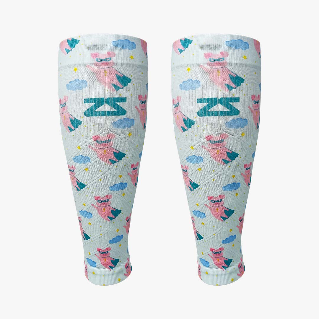 Superhero Pigs Compression Leg Sleeves, Calf Support | Zensah