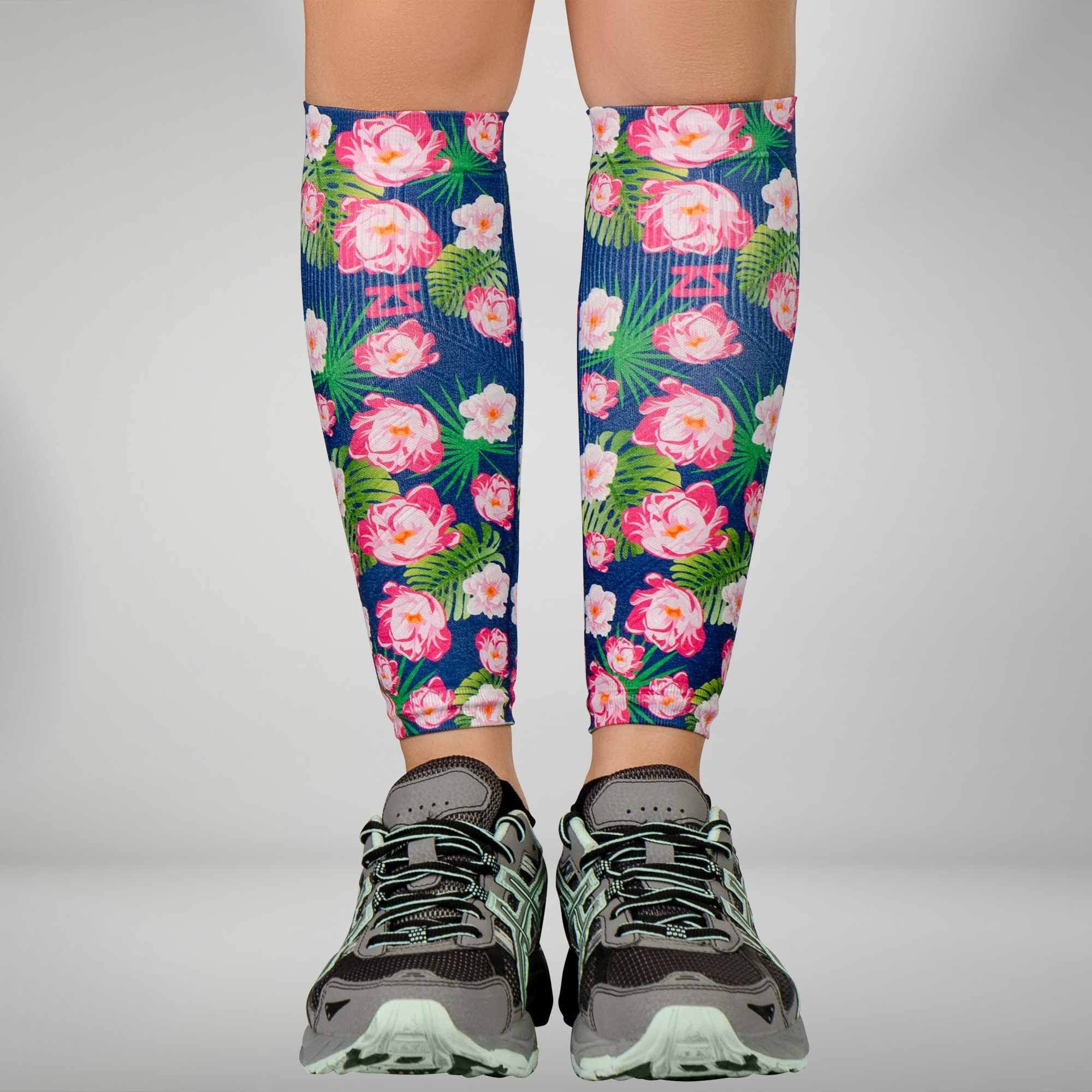 Floral Compression Leg Sleeves, Calf Sleeves Marathons | Zensah