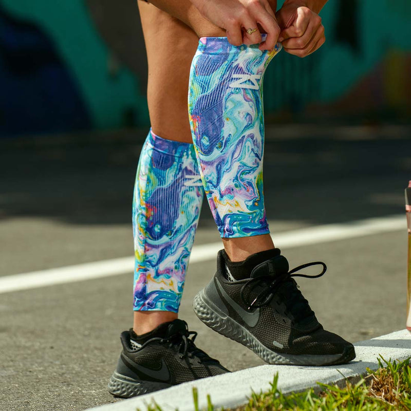 Fluid Art Compression Leg Sleeves, Calf Support | Zensah