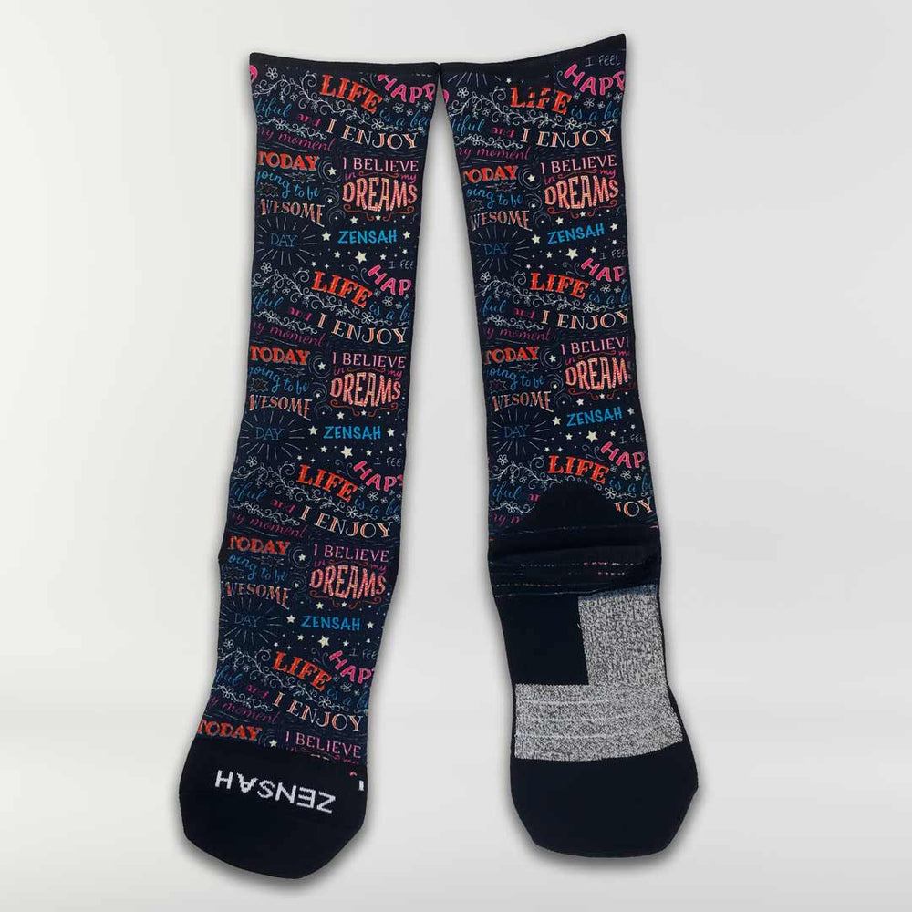 Motivational Quotes Compression Socks | Zensah Limited Edition Socks