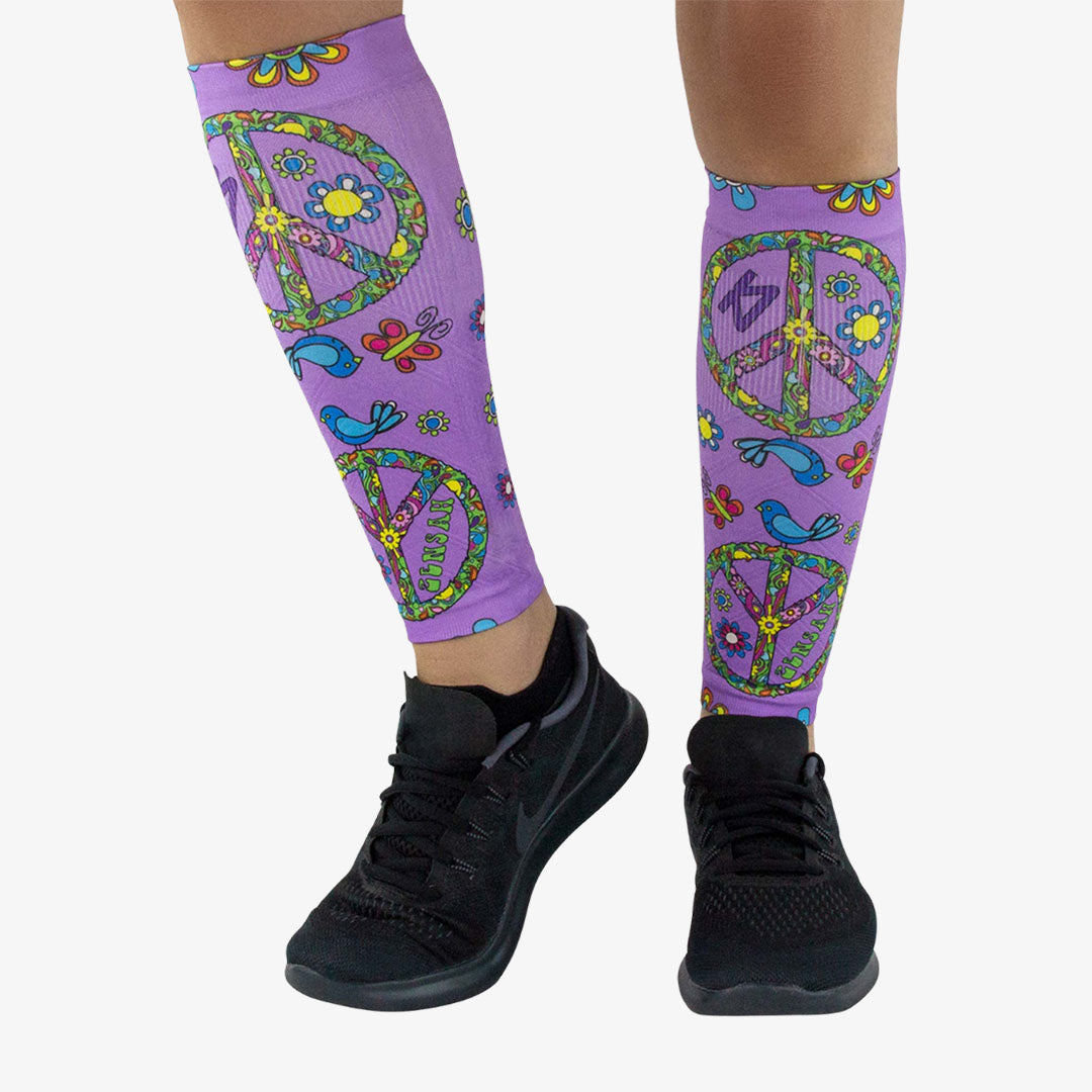 Peace Signs Compression Leg Sleeves, Calf Support | Zensah