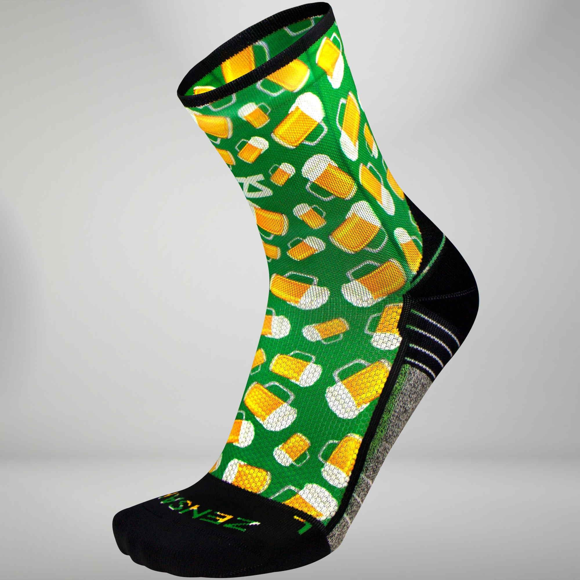 Beer Mug Mini Crew Running Socks, Beer Socks | Zensah