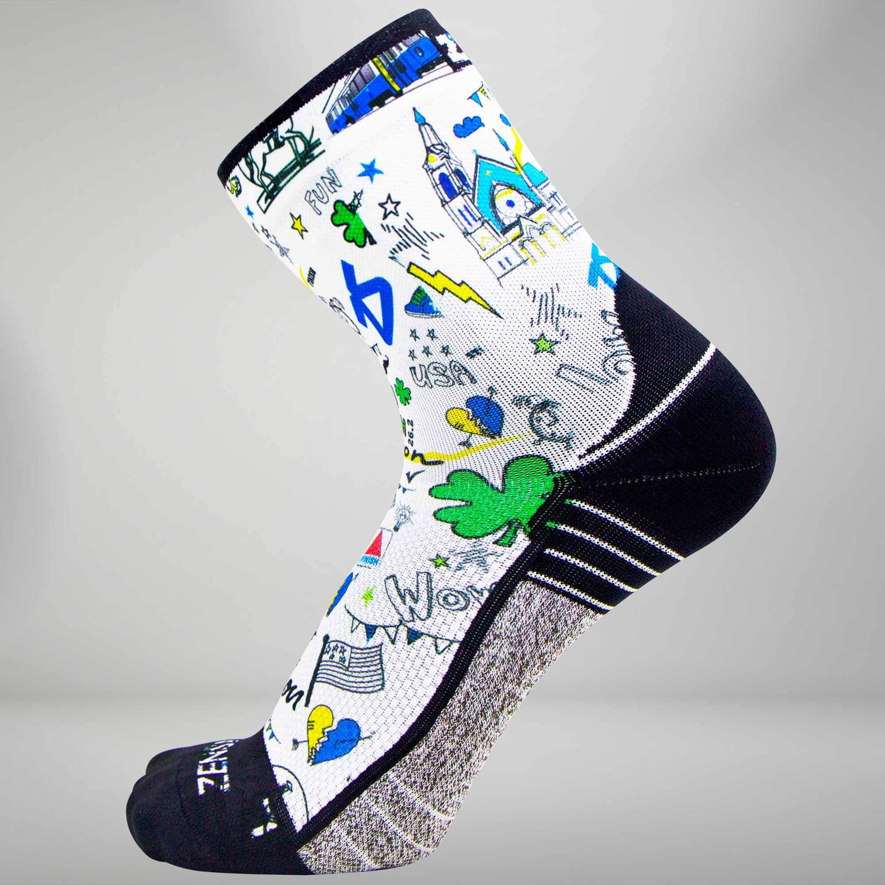 Boston Themed Running Socks, Marathon Socks | Zensah