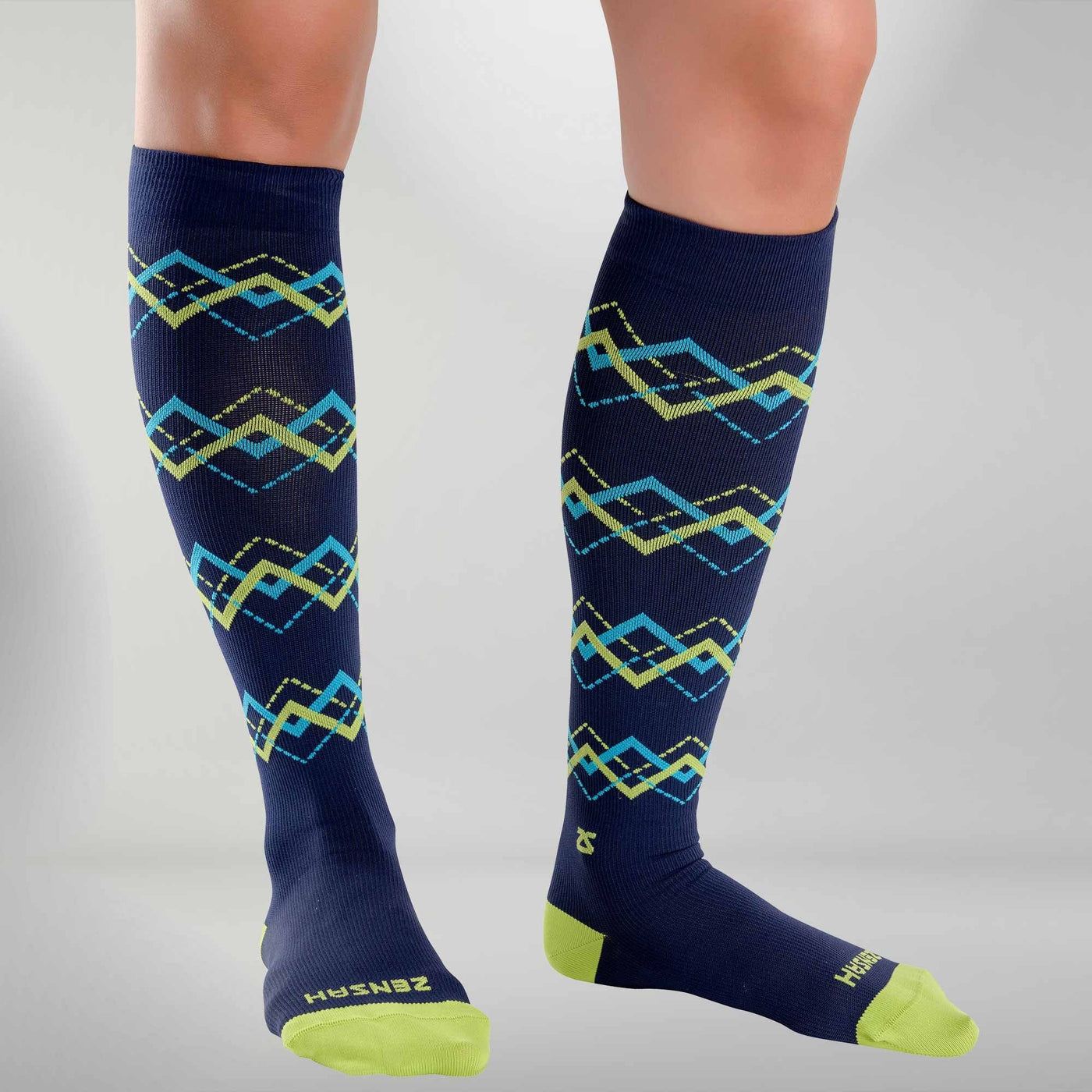 Chevron Argyle Compression Socks - Graduated Compression | Zensah