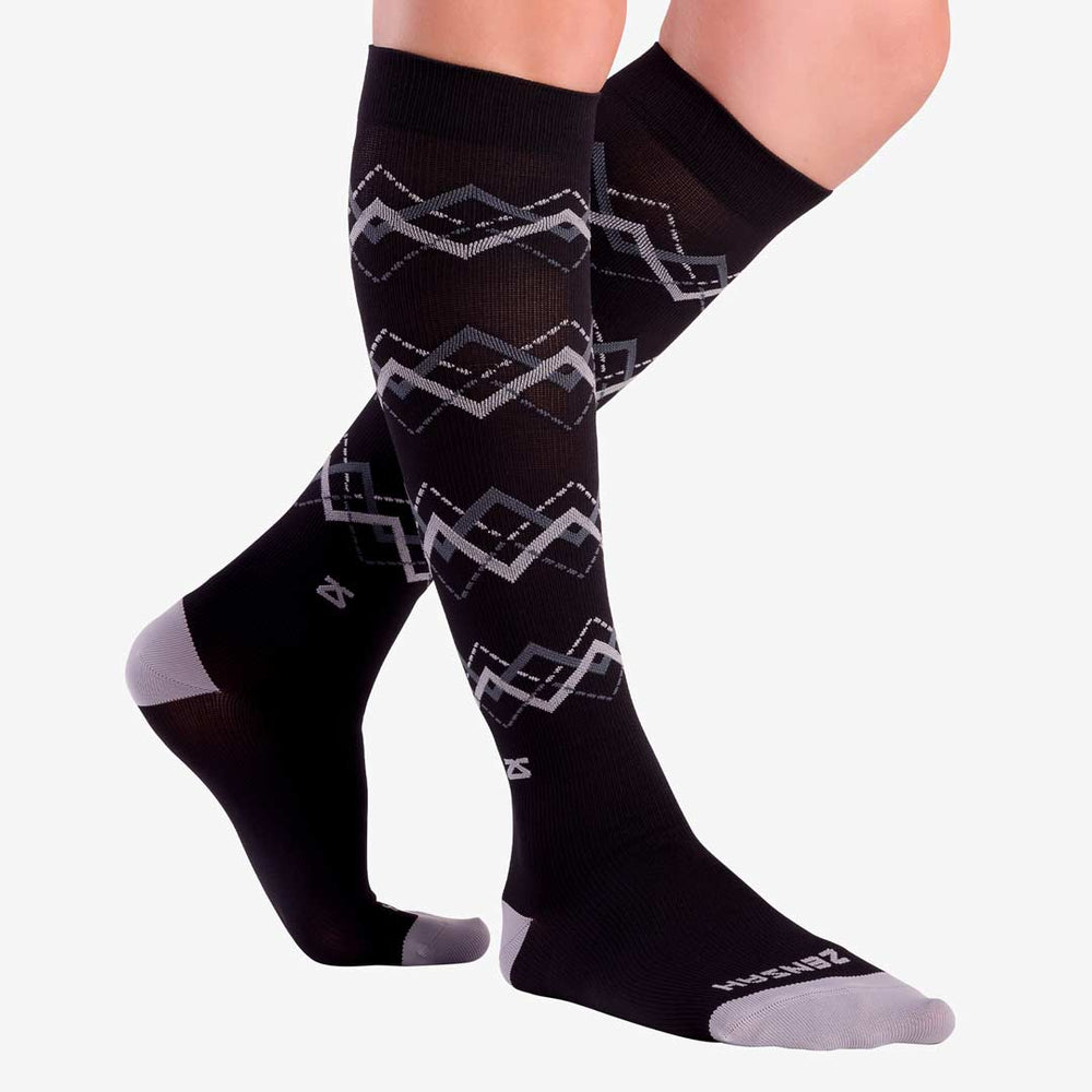 Chevron Argyle Compression Socks - Graduated Compression | Zensah